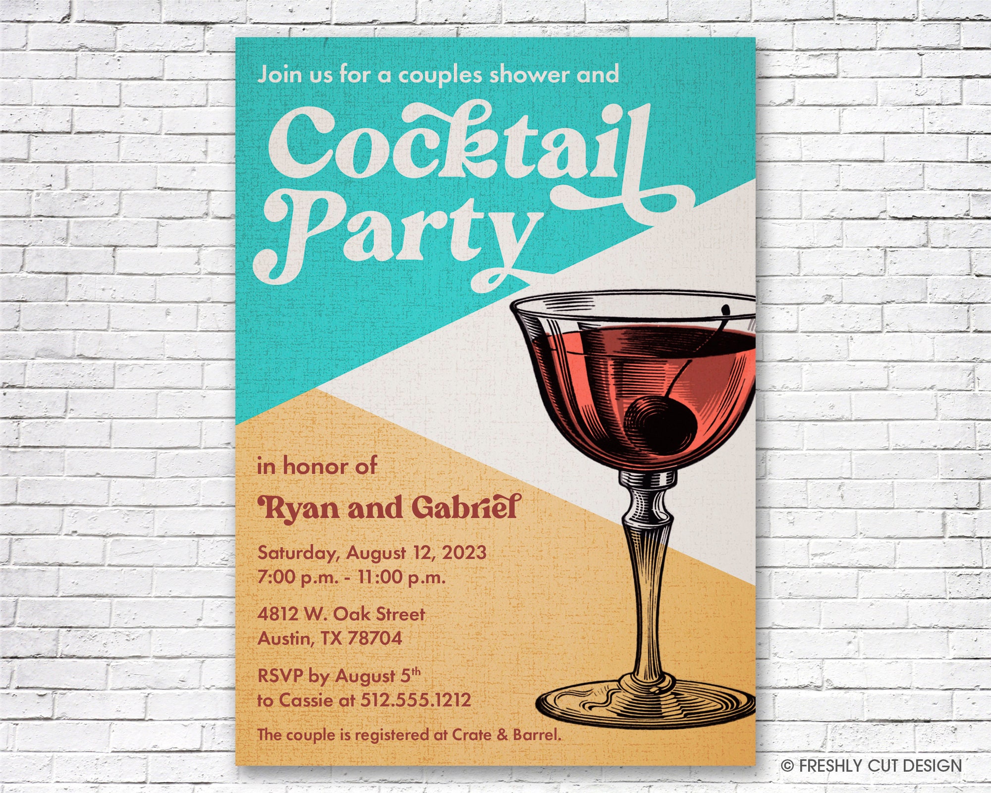 Vintage Cocktail Party Invitation Printable or Printed w/ FREE ...
