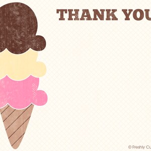 Ice Cream Thank You Card - Instant Download - Etsy