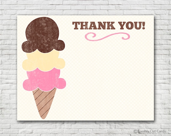 Ice Cream Thank You Card - Instant Download by Freshly Cut Cards ...