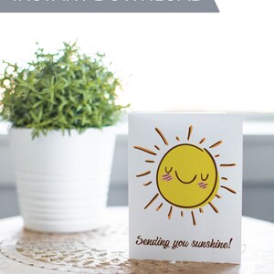 Sending You Sunshine Printable Greeting Card - Instant Download - Etsy