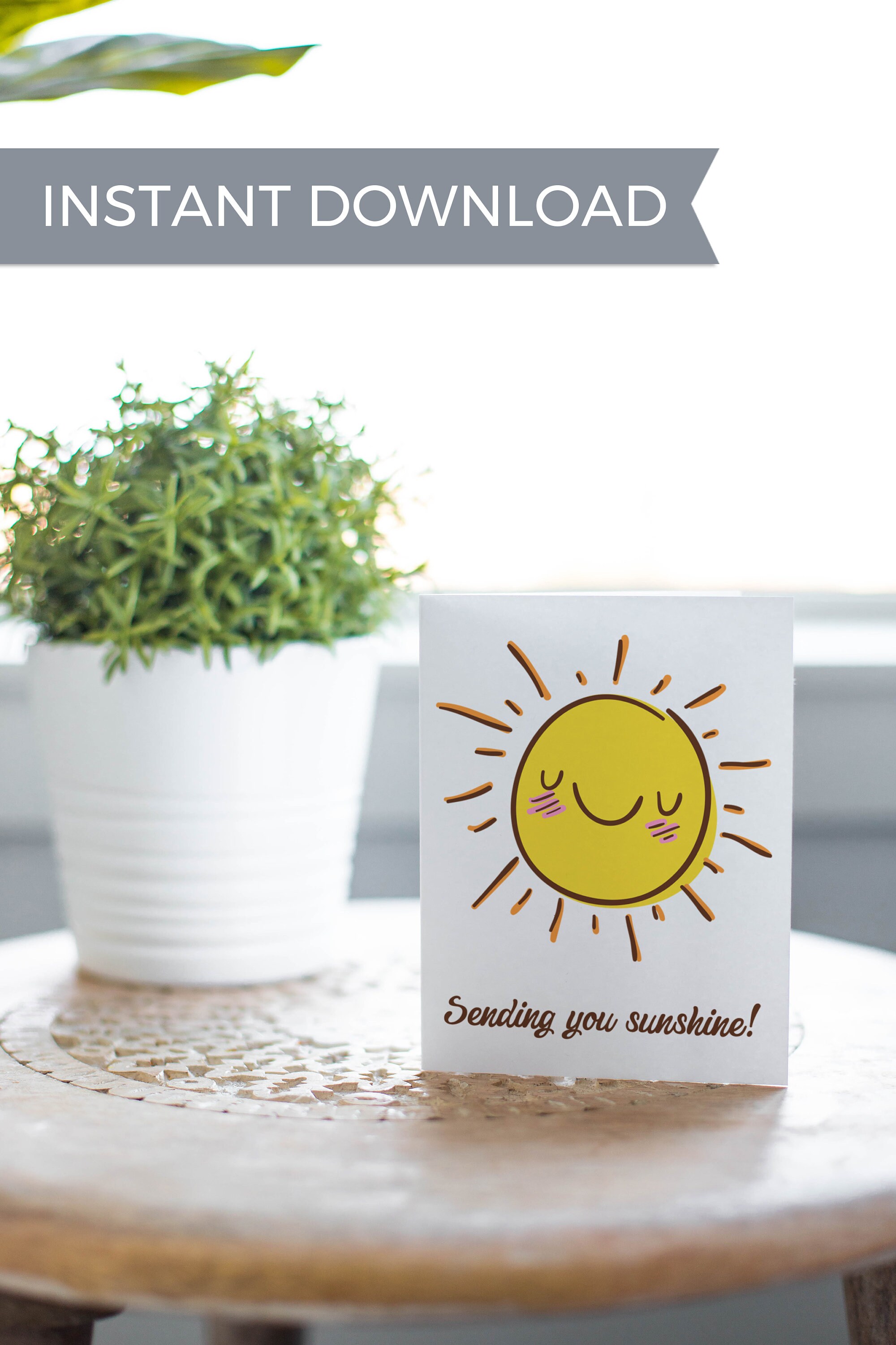 Sending You Sunshine Printable Greeting Card (Download Now) - Etsy