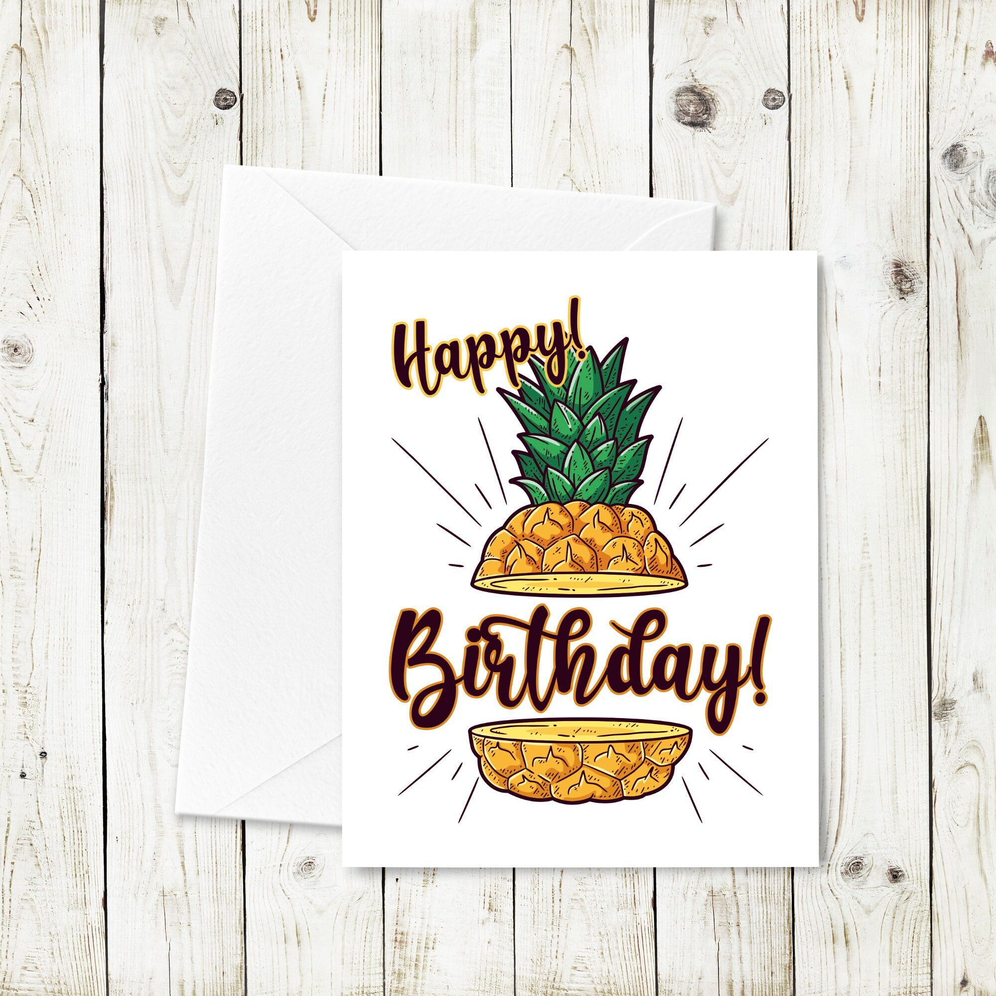 Pineapple Birthday Printable Card - Instant Download - Etsy