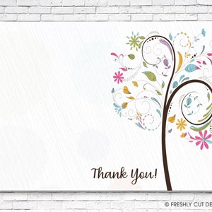 Colorful Tree Thank You Card - Instant Download - Etsy