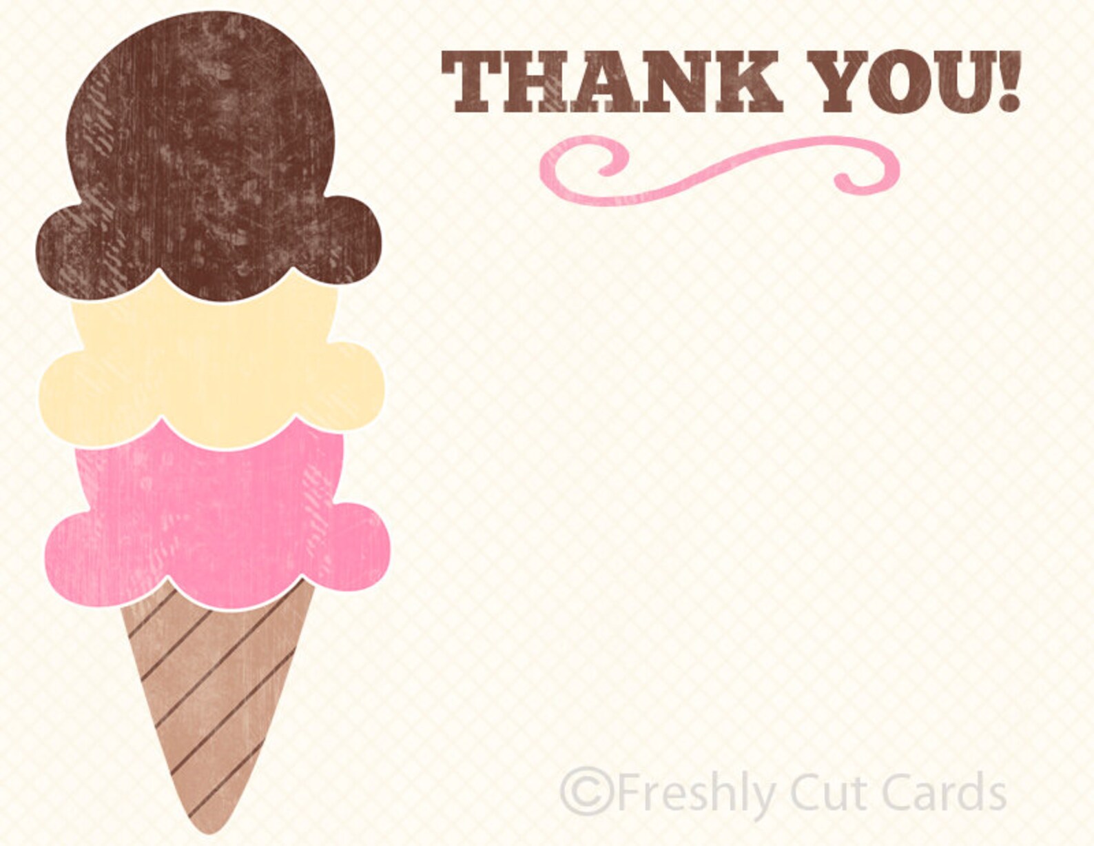 Ice Cream Thank You Card Instant Download | Etsy