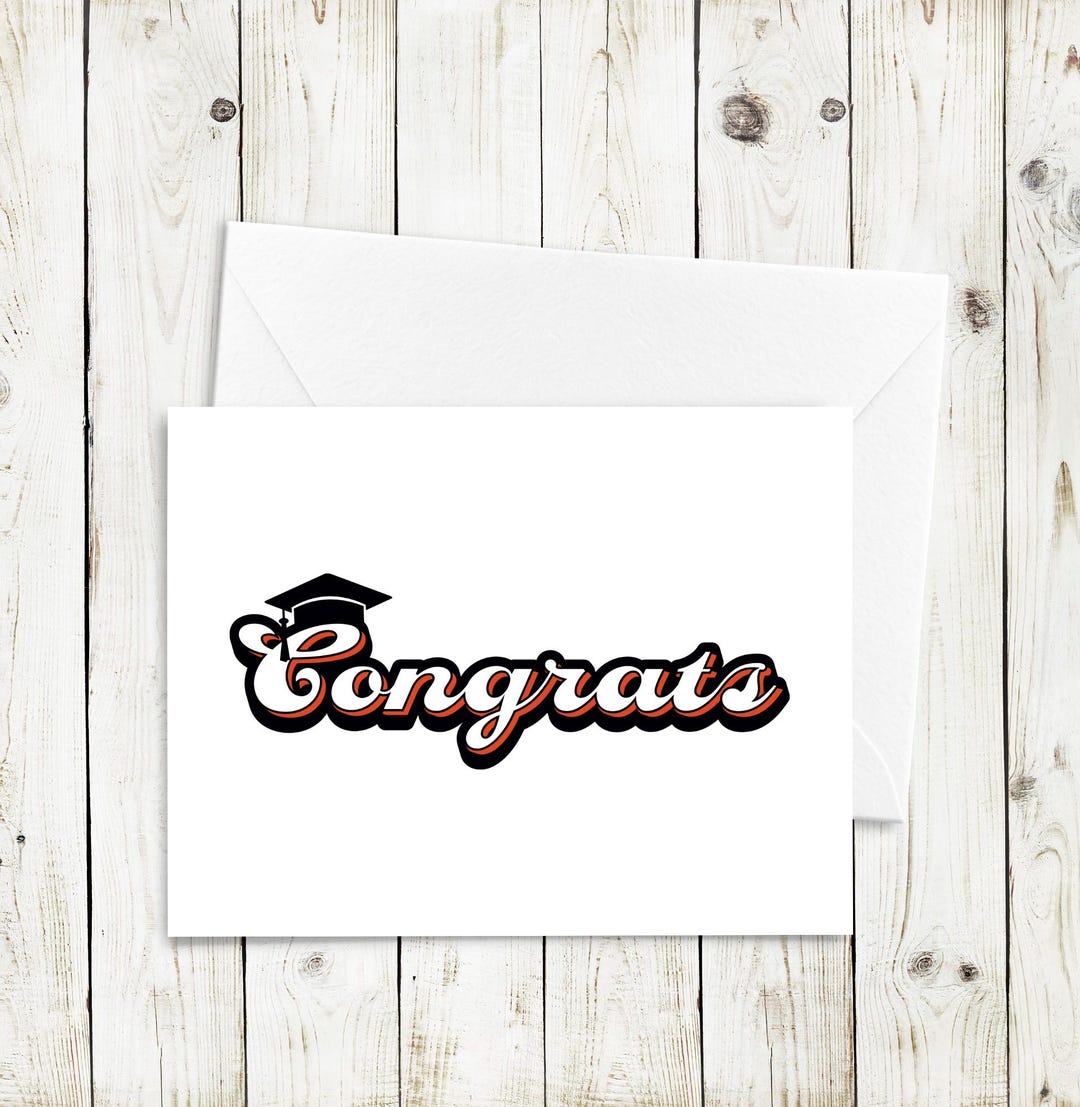 Congrats Printable Card (orange) - Instant Download - Etsy