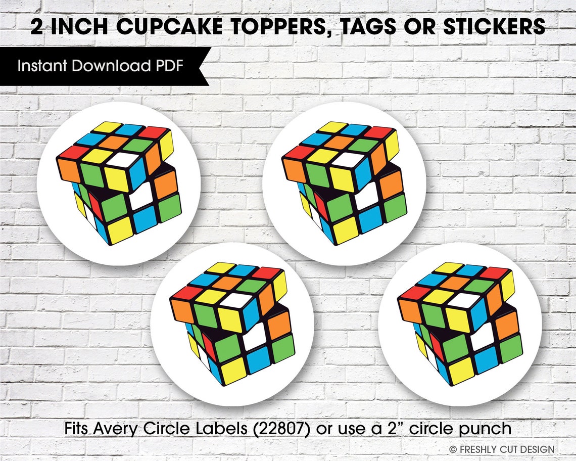 Rubik's Cube 2" Printable Labels - Fits Avery 22807 Sticker Labels - Etsy