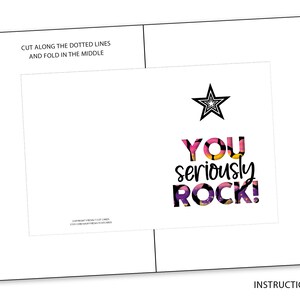 You Seriously Rock Printable Card - Instant Download - Etsy