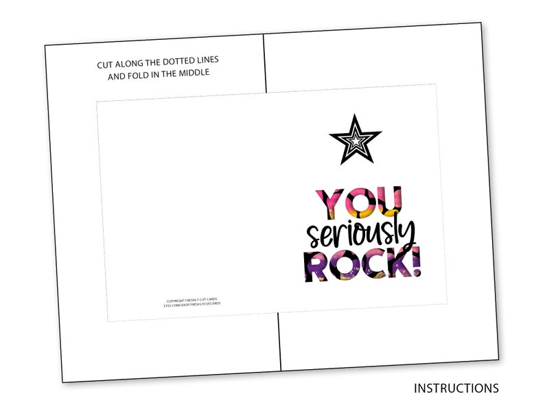You Seriously Rock Printable Card - Instant Download - Etsy