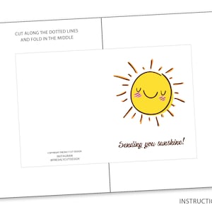 Sending You Sunshine Printable Greeting Card - Instant Download - Etsy
