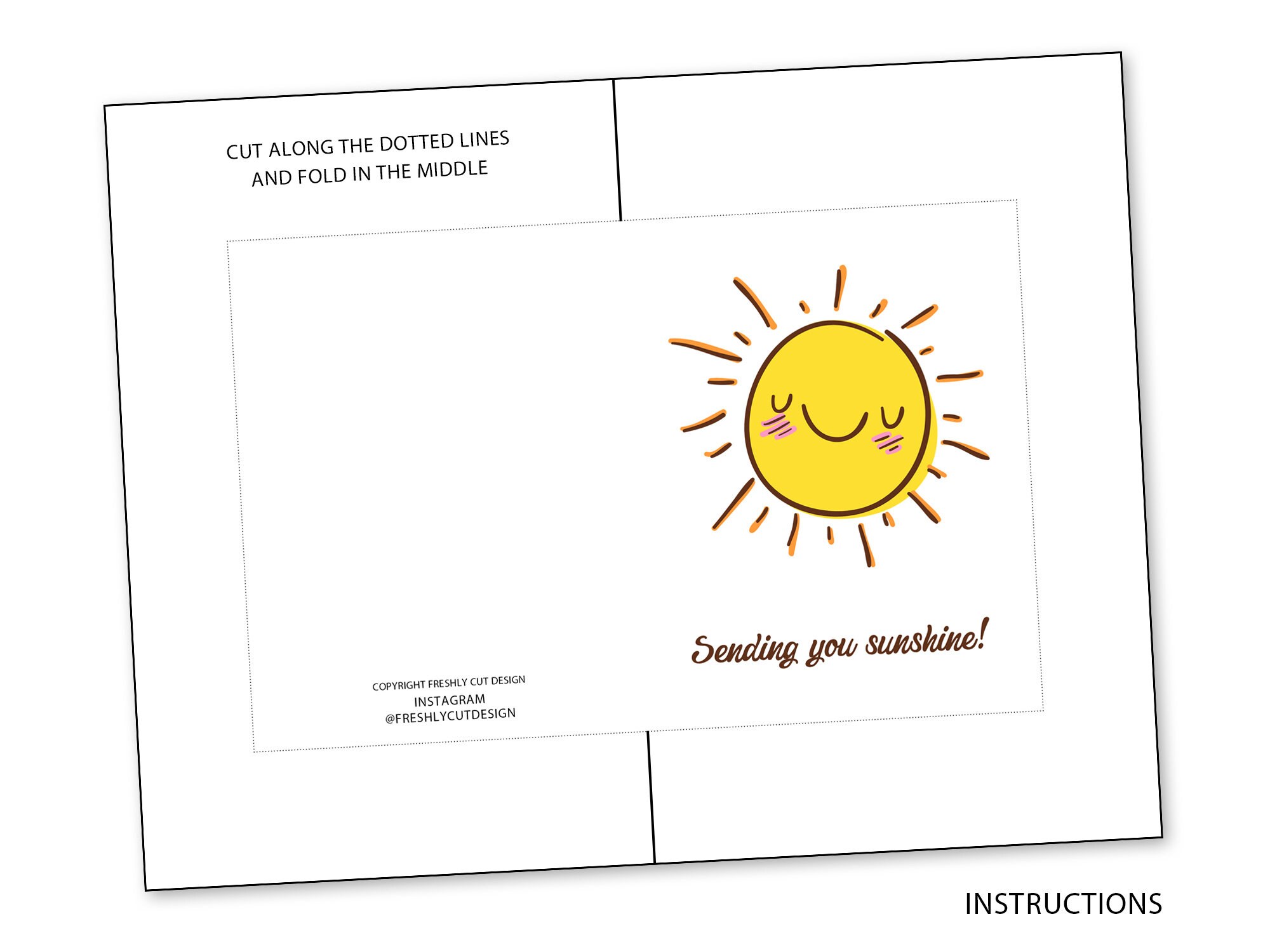 Sending You Sunshine Printable Greeting Card (Download Now) - Etsy