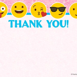 Pink Sparkles Emoji Thank You Card - Instant Download - Etsy