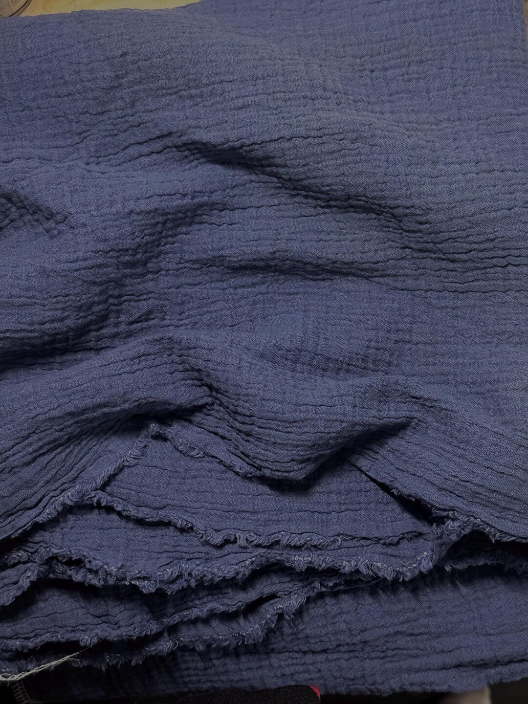 Dull Navy Blue Double Cotton “bubble” Gauze, 50” by 50” - Etsy