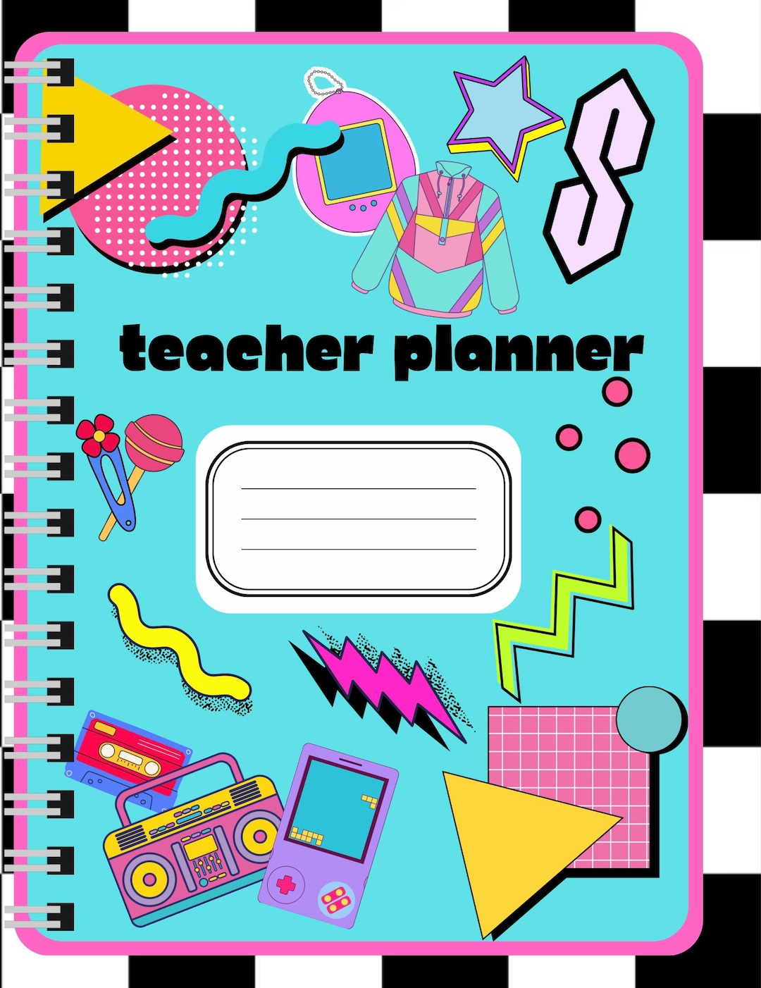 Retro Teacher Planner Printable | Digital Teacher Planner PDF | Weekly ...