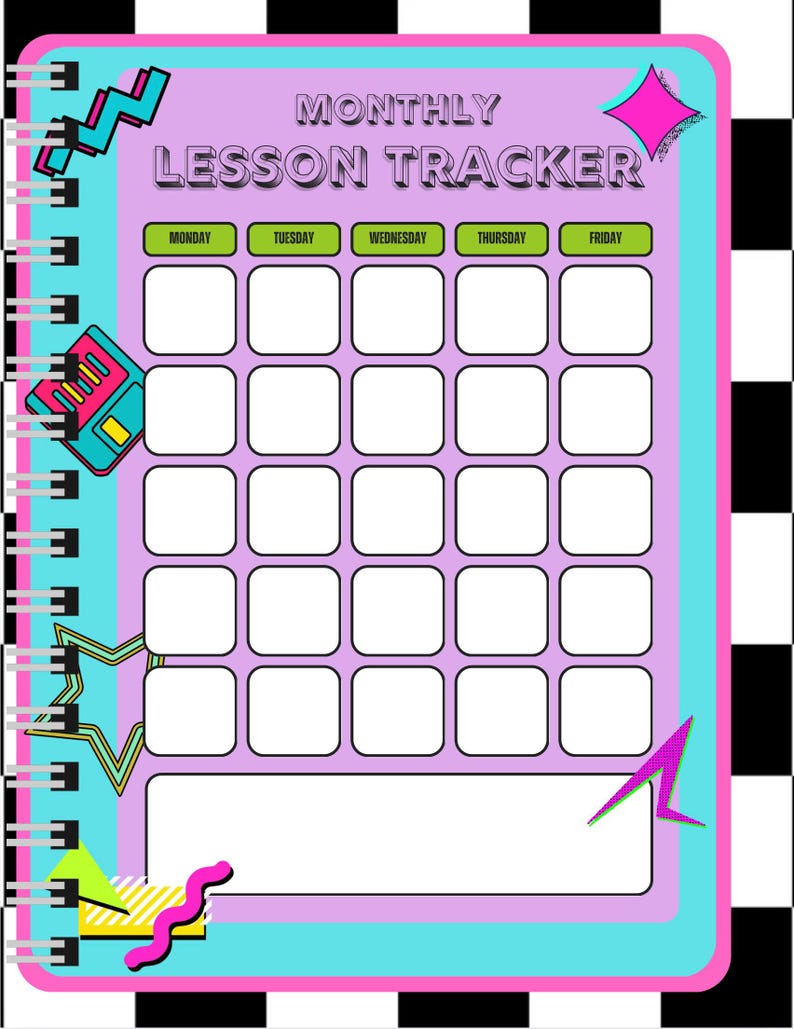 Retro Teacher Planner Printable | Digital Teacher Planner PDF | Weekly ...