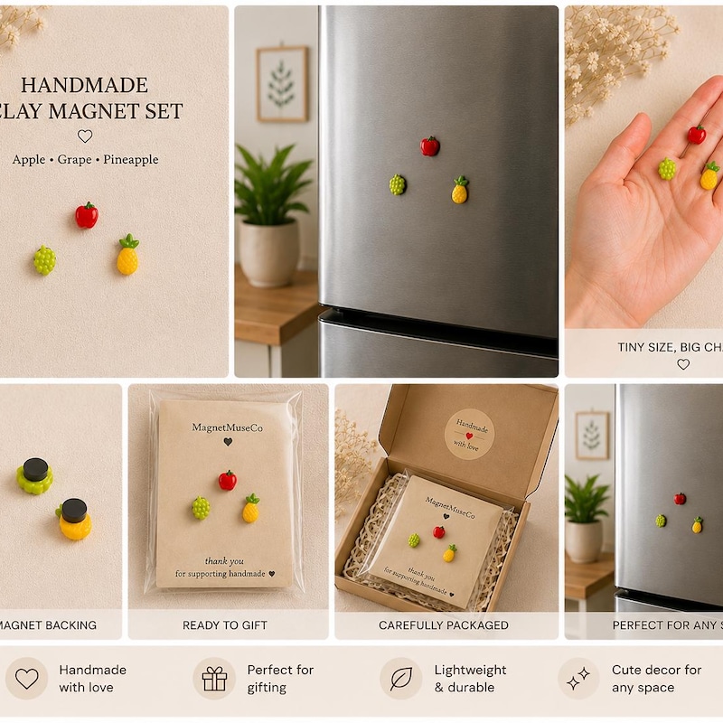 Polymer Clay Magnets Set - Etsy