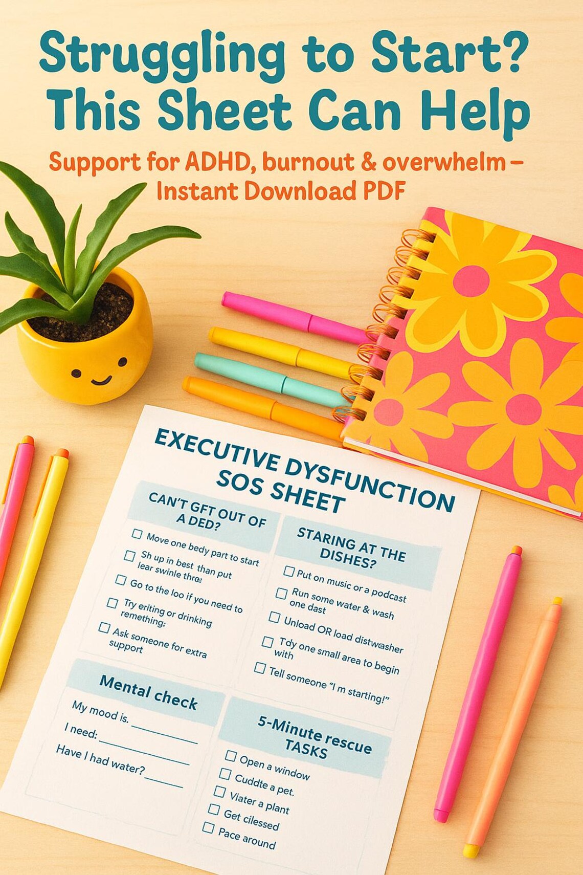 ADHD Survival Kit 2025 Ebook + Printable Toolkit | Brain Dump, Focus ...