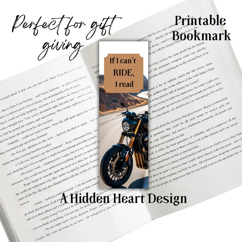 Printable Bookmark If I Can’t Ride I Read A Hidden Heart Printable ...