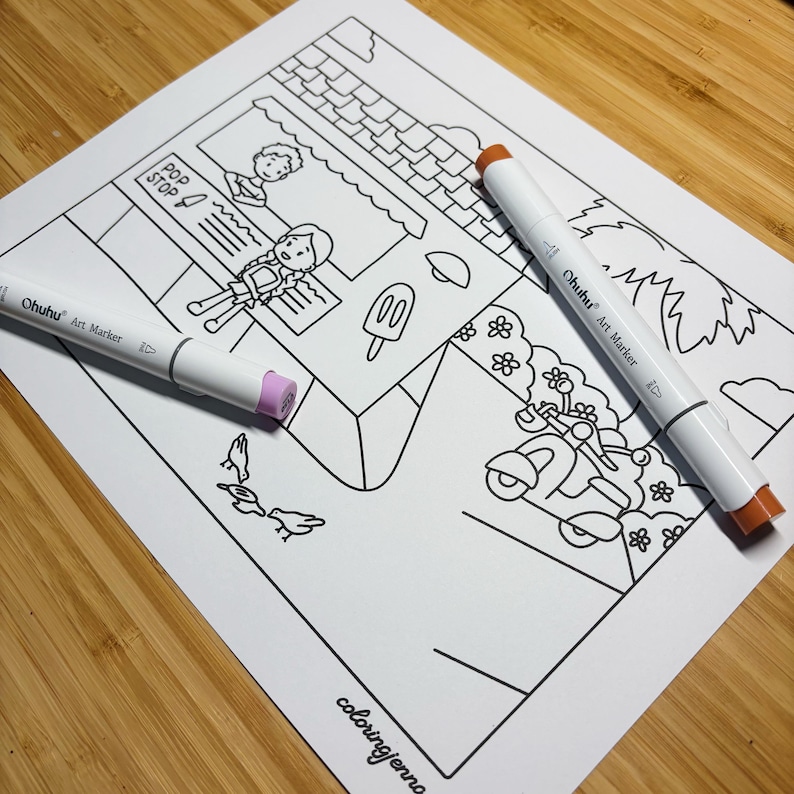 Pop Stop Coloring Page (digital Download) - Etsy