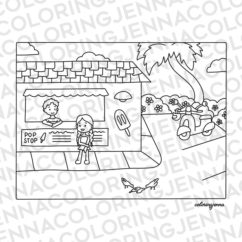 Pop Stop Coloring Page (digital Download) - Etsy
