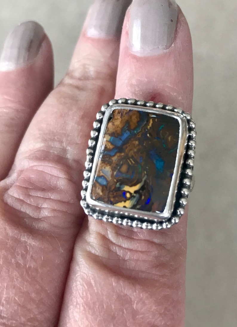 Boulder Opal Ring - Etsy