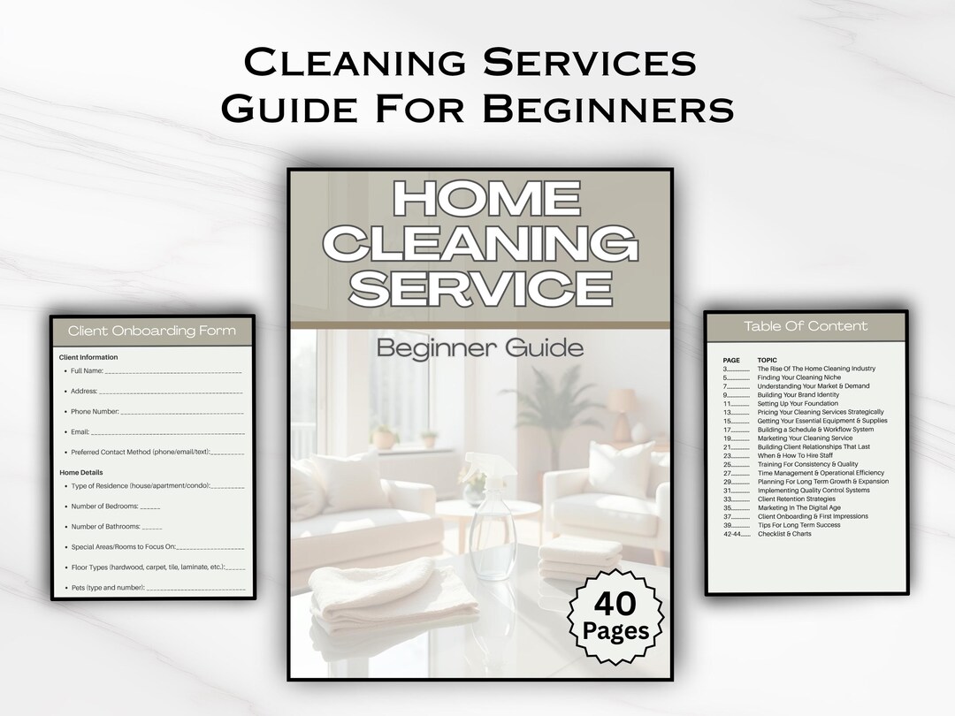 Home Cleaning Service Beginner’s Guide | Detailed Instructional Ebook ...