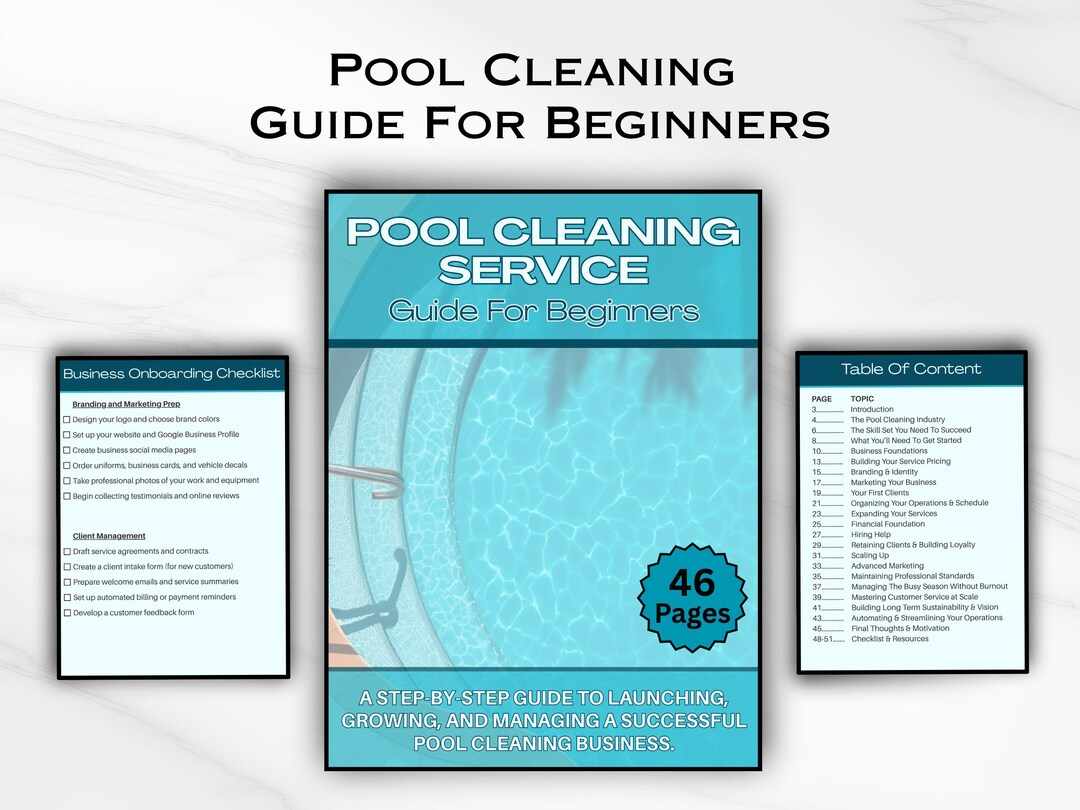 Pool Cleaning Services Beginner’s Guide | Detailed Instructional Ebook ...