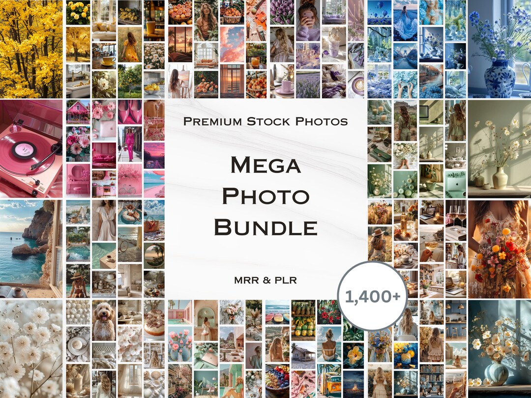 Mega Stock Photo Bundle Purple Beach Yellow Blue Green Pink Beige ...