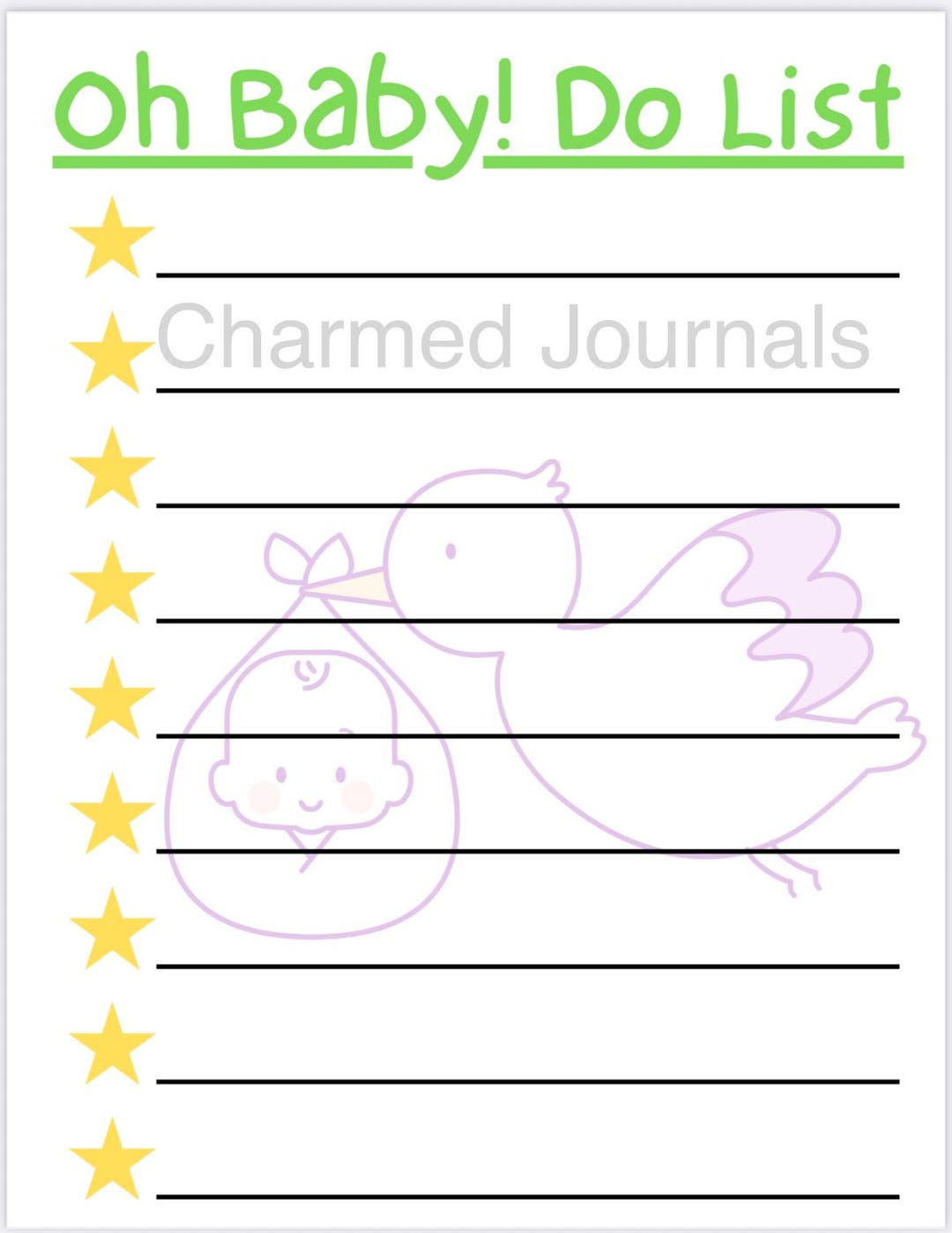 New Baby To-do List Printable PDF File - Etsy