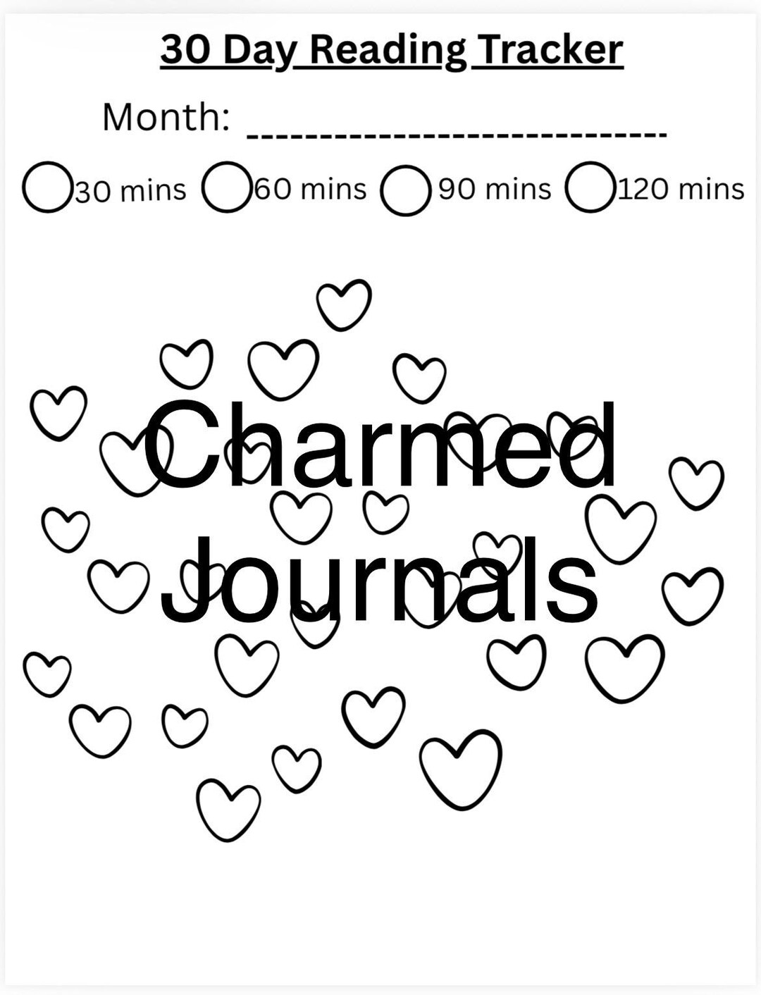 30 Day Book Reading Tracker Template Printable PDF File - Etsy