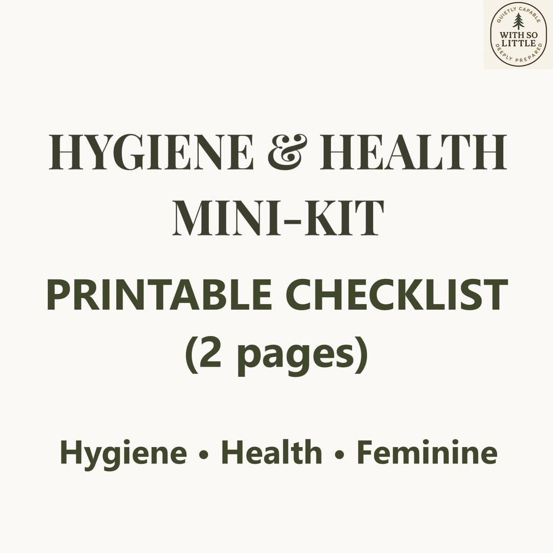 Emergency Hygiene Kit Checklist Printable - Travel & Go-bag Essentials ...