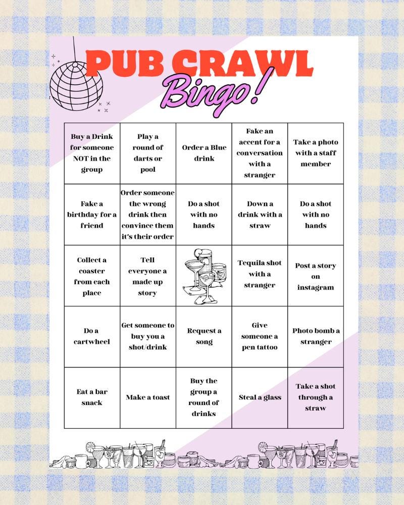 Drunk Bingo Template - Etsy