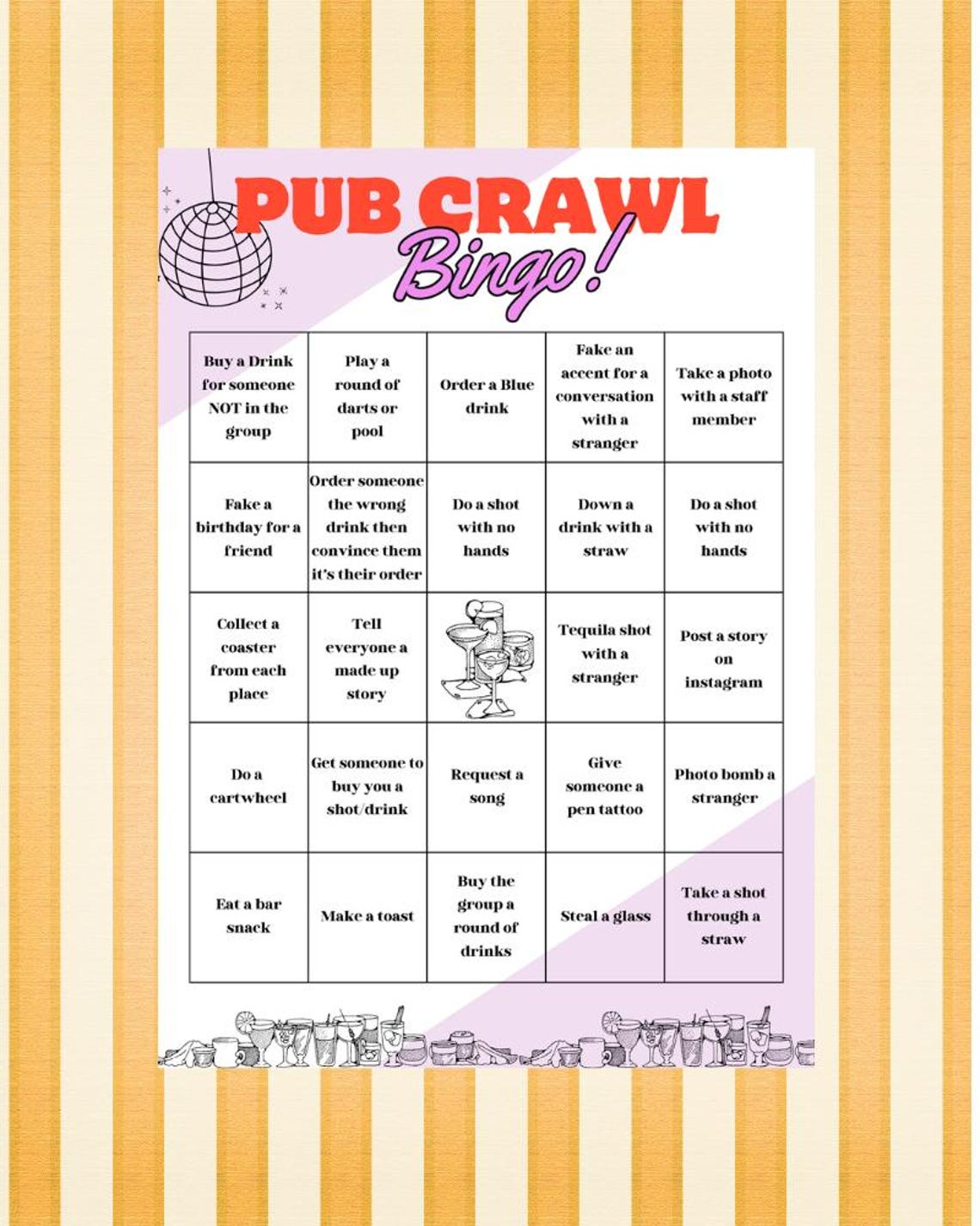 Drunk Bingo Template - Etsy
