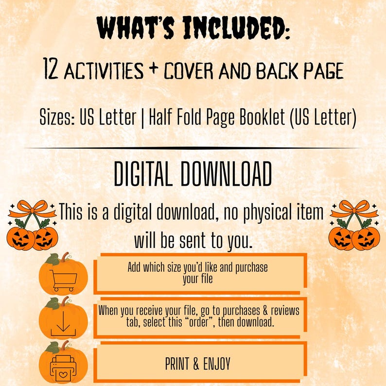 Kids Halloween Activity Booklet: Games, Coloring, Puzzles (PDF ...