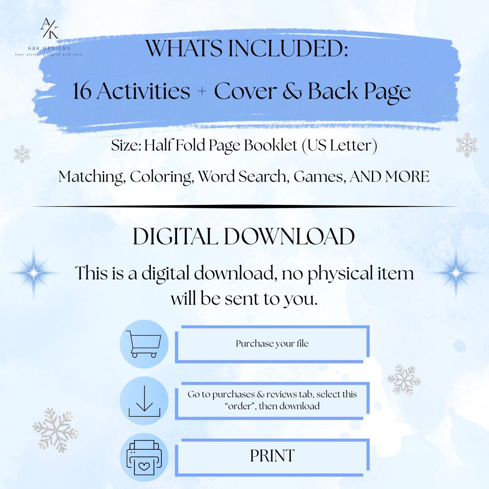 Christmas Activity Booklet for Kids | Coloring, Word Games, Matching ...