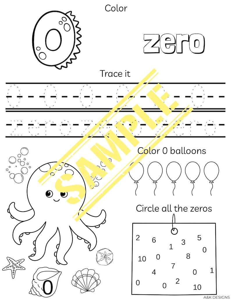 Preschool Number Worksheets: Tracing, Counting, Coloring and More (PDF ...