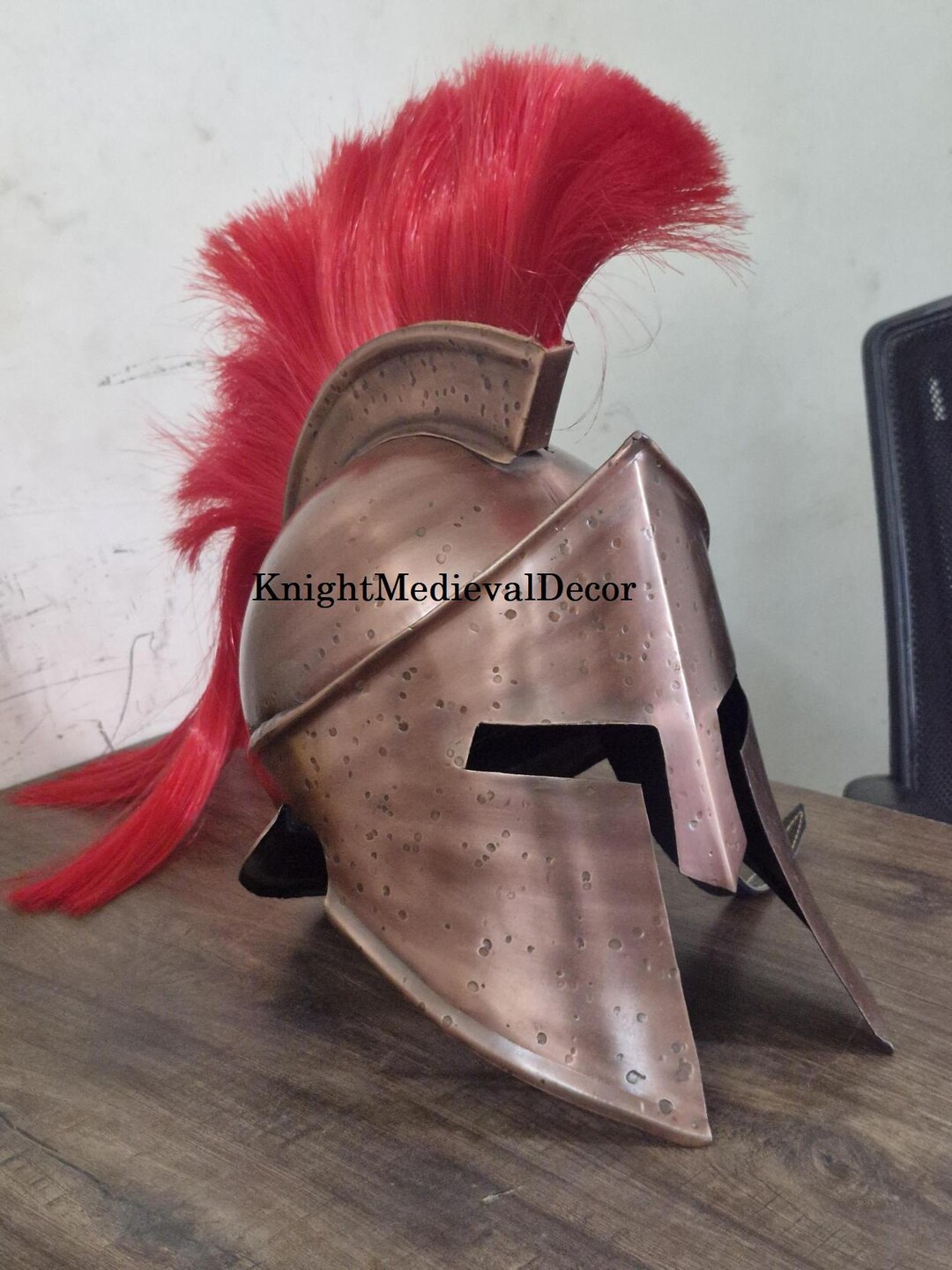 Spartan Helmet With Red Plume | Greek Warrior Armor Helmet | Gladiator ...