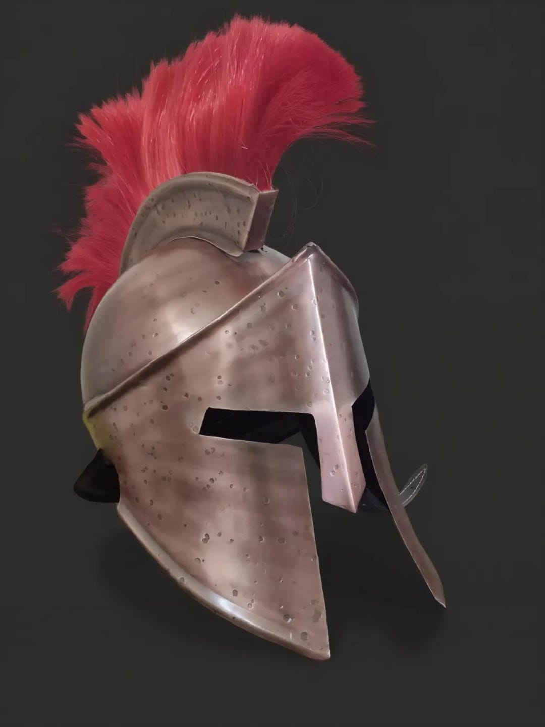 Spartan Helmet With Red Plume: Bronze Finish, LARP Cosplay Prop - Etsy