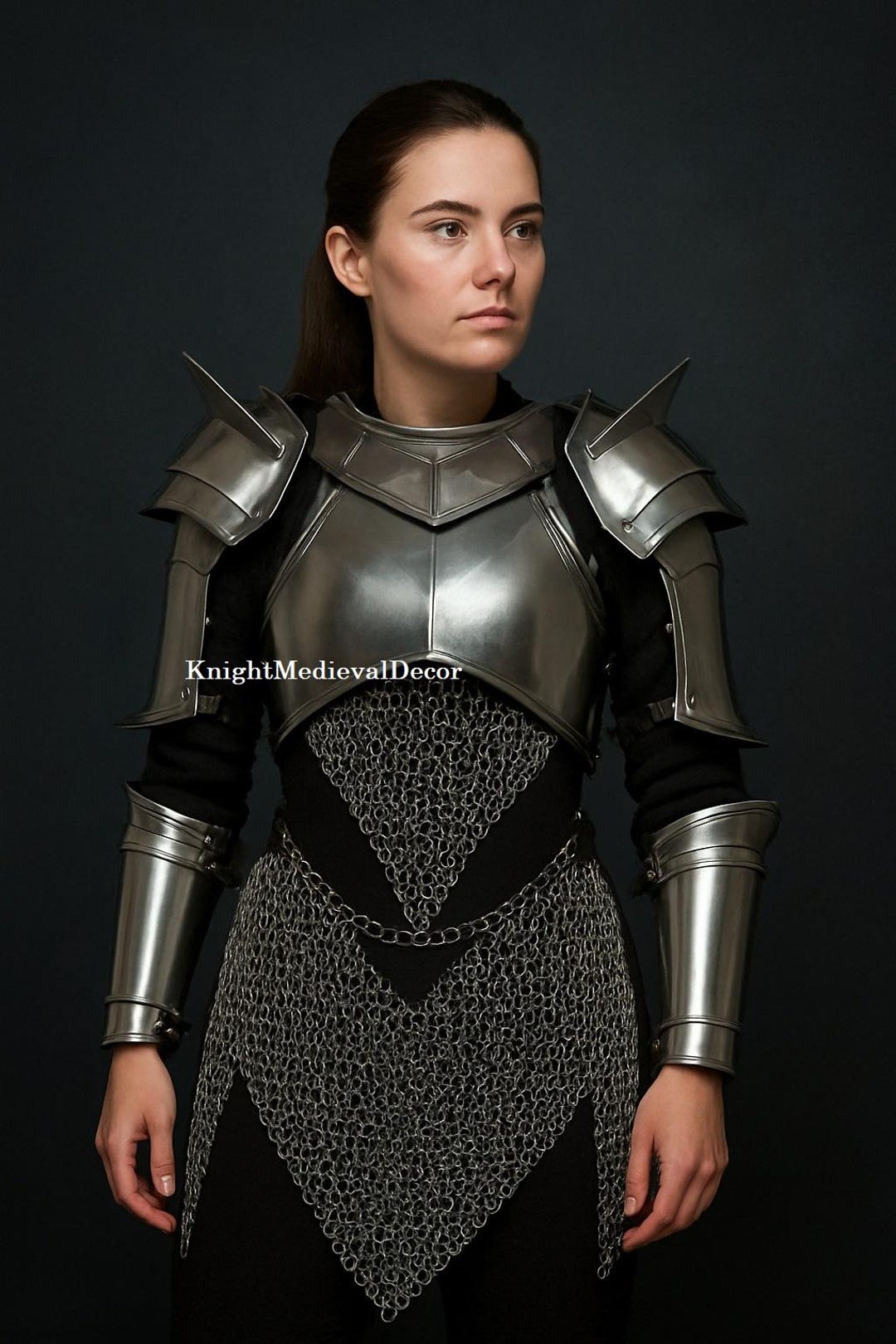 Medieval Women's Steel Armor Costume: Renaissance Faire Cosplay Knight ...