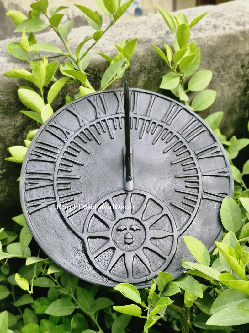 Handmade Vintage 10" Brass Sundial Clock – Large Garden & Yard Decor ...