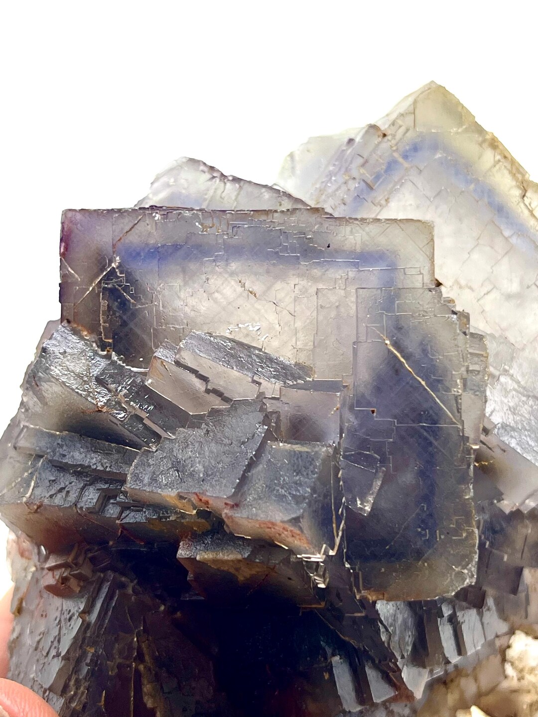 Blue Phantom Fluorite Specimen With Calcite, Pakistan - Etsy