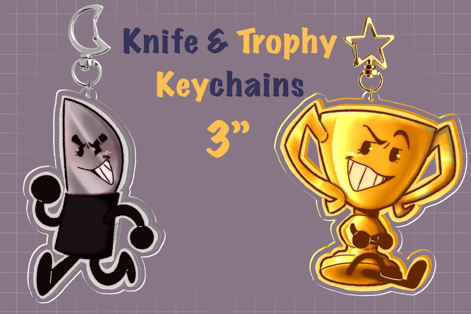 Inanimate Insanity Trophy and Knife Keychain Charms (PRE-ORDER) - Etsy