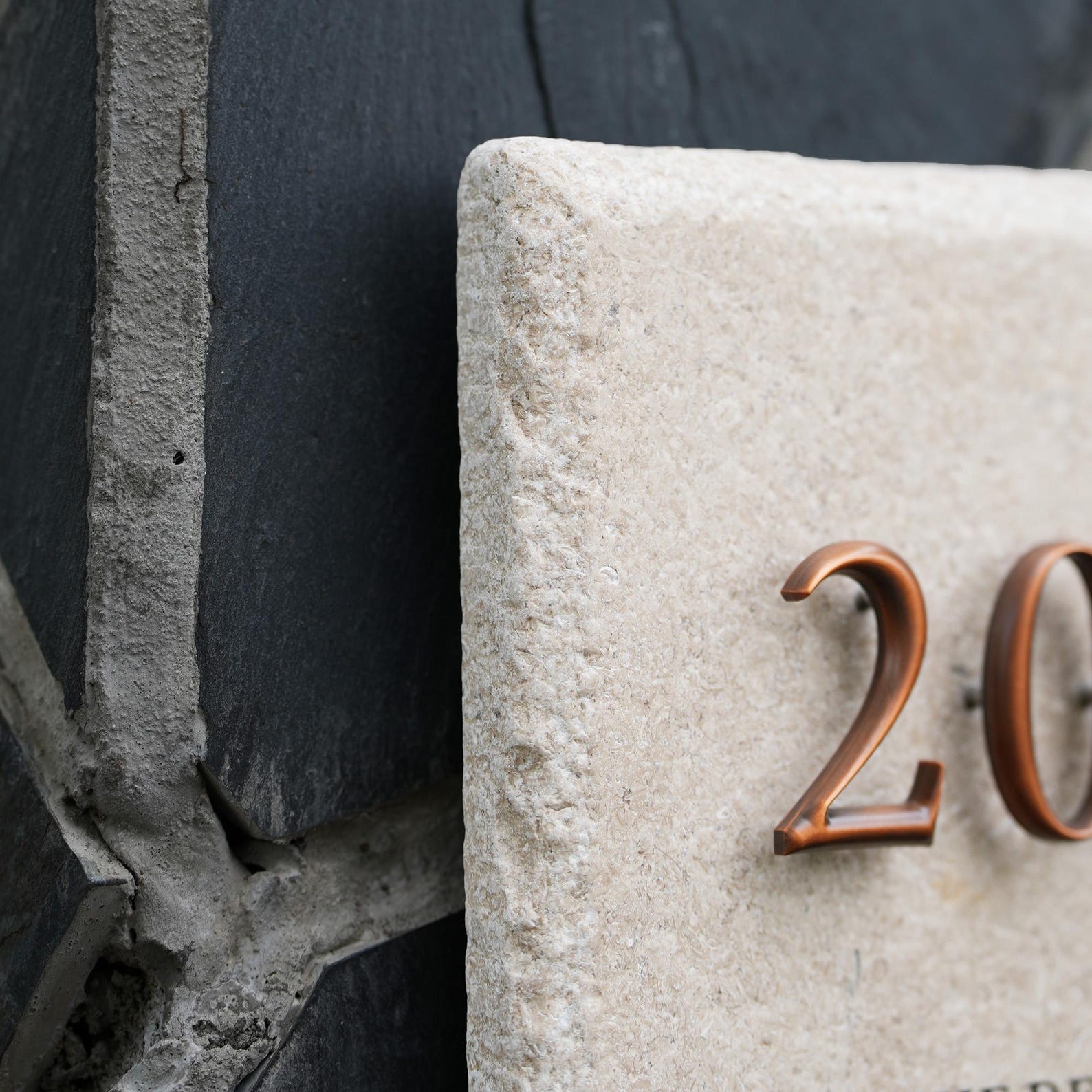Luxury Custom Natural Stone Doorplate Address Sign Number Inlaid House ...