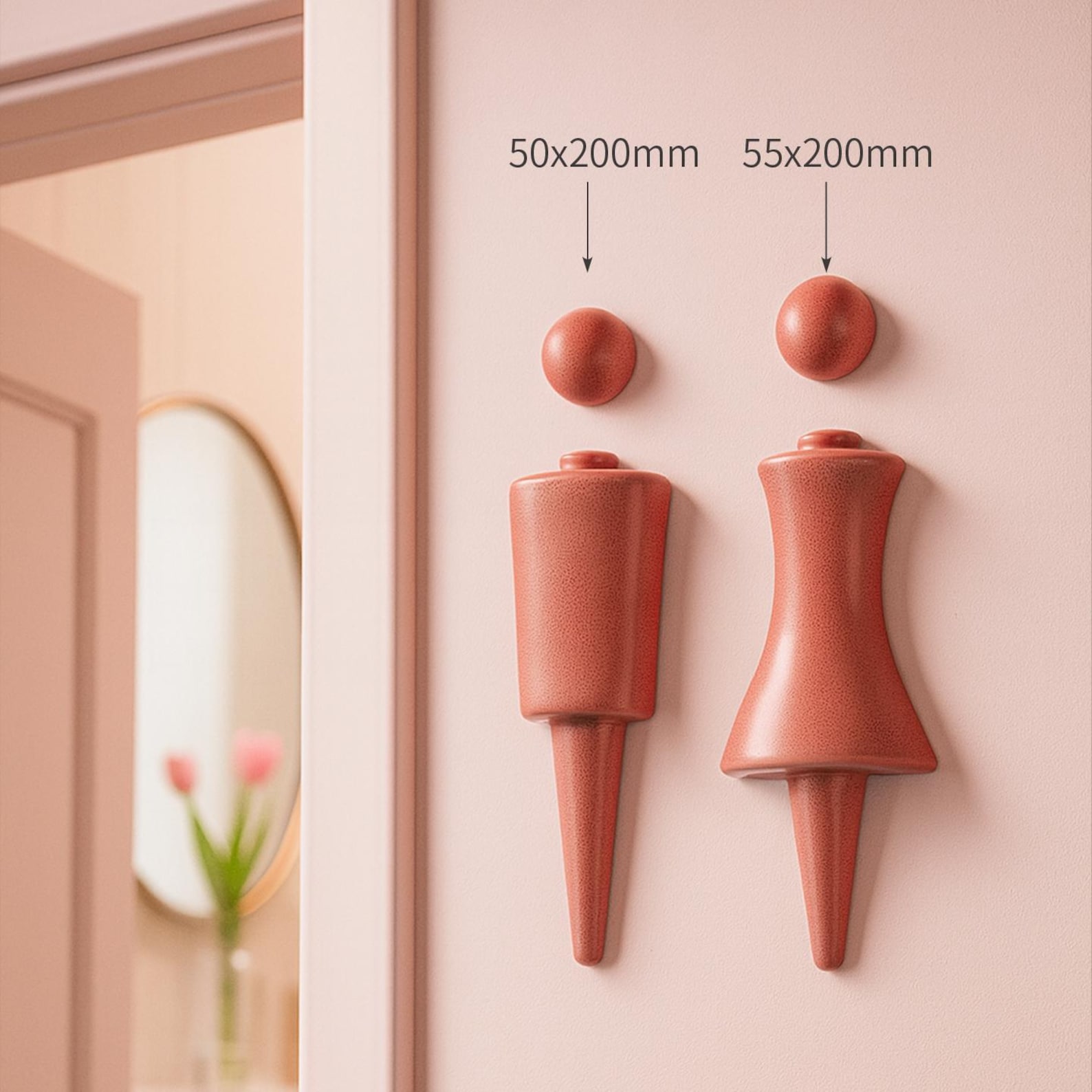 Luxury Ceramic Bathroom Signage Direction Custom Male and Female Icon ...