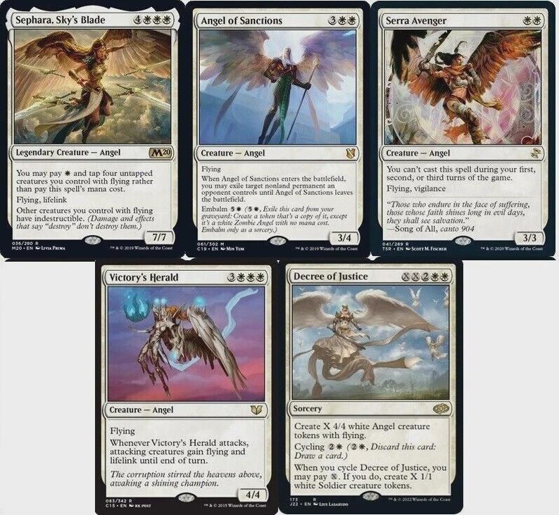Custom Commander Deck*** Sephara Sky's Blade - Angels Tribal - EDH Magic NM - Etsy