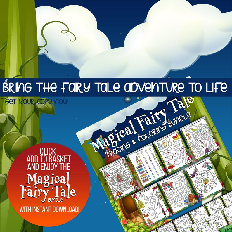 Magical Fairy Tale Tracing & Coloring Bundle | Printable Activity Set ...