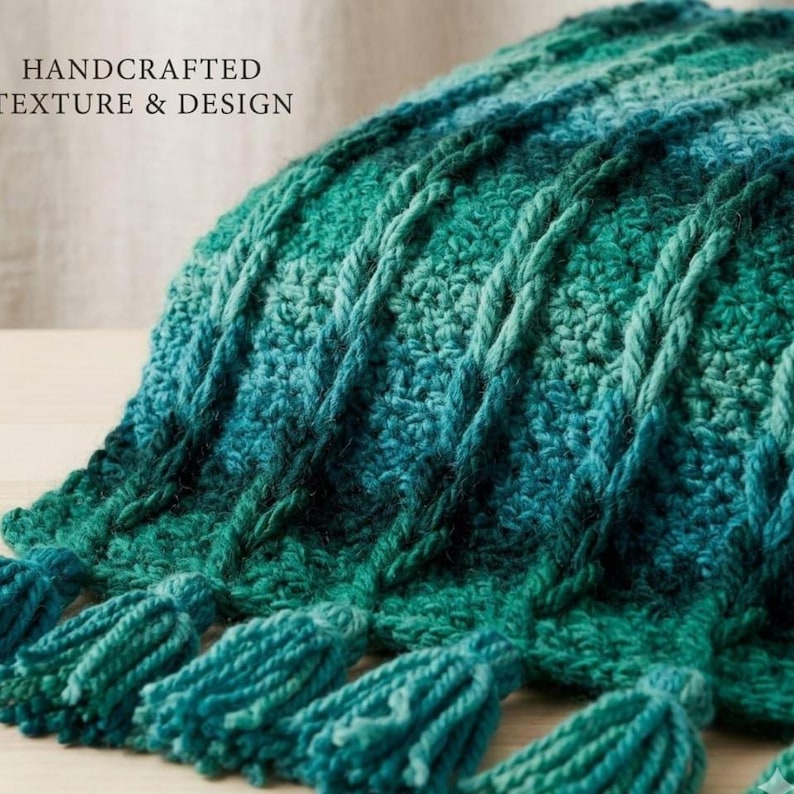 Crochet Blanket Pattern PDF | Mock Cable Throw Pattern | Easy Beginner ...