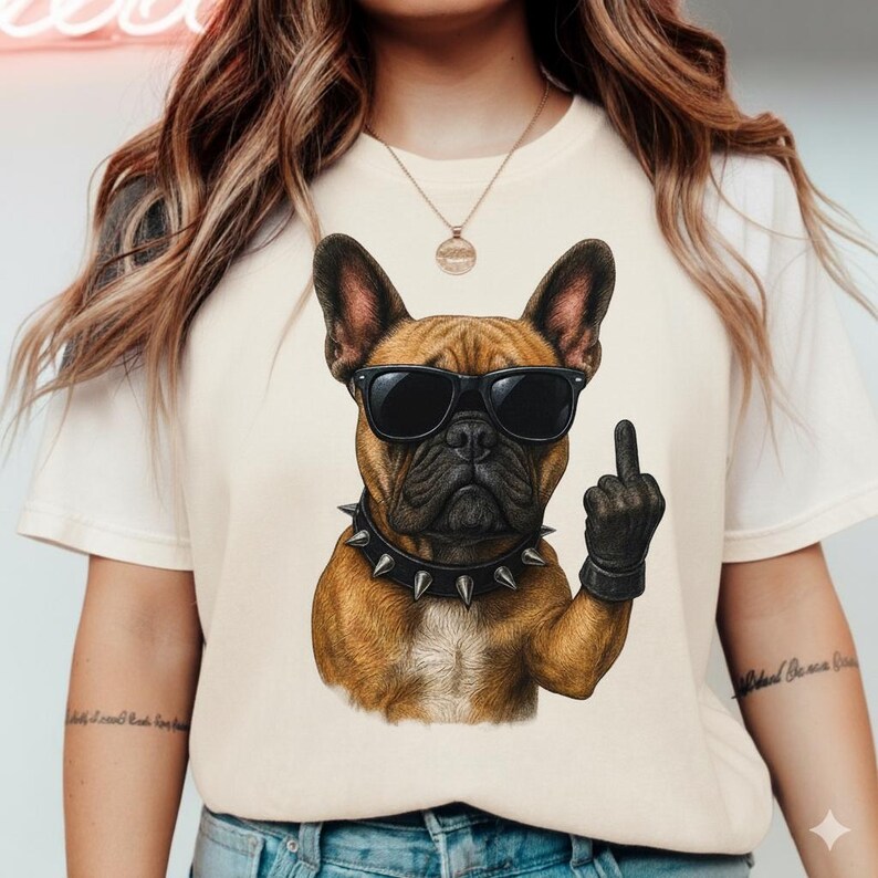 Funny French Bulldog Shirt: Comfort Colors® Vintage Tee, Sassy Middle ...