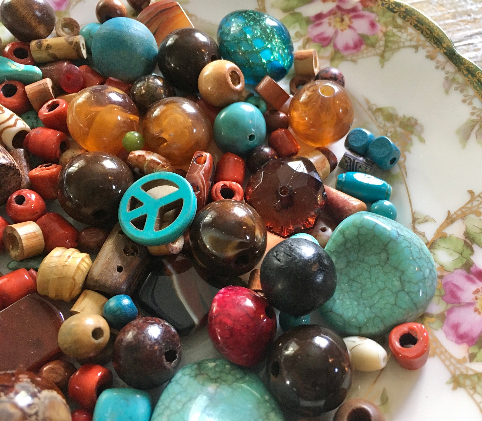 Boho Indie Bead Lot Beads Wood Cork Glass Acrylic Modern Beads - Etsy