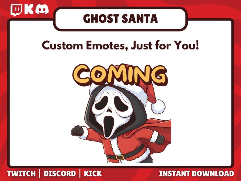 Ghost Santa Emotes Pack | Spooky Christmas Stream Emotes (PNG Digital ...