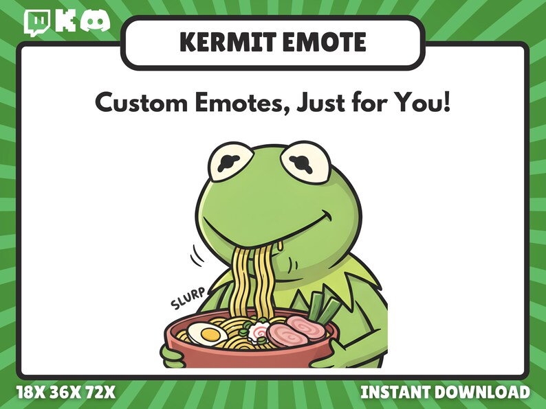 Kermit Frog Emote Pack for Twitch, Cute Stream Emotes, 20x Kermit ...